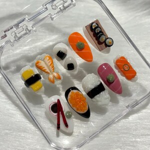 Sushi Nails, Japan Nails, Food Nails, 3d Nails - Etsy