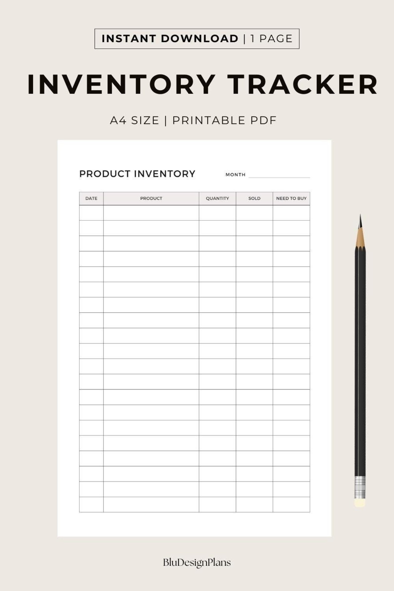 Inventory Tracker Printable, Inventory Management, Editable PDF ...
