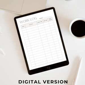 Printable Work Log Template Time Tracker PDF, Work Time Tracker ...