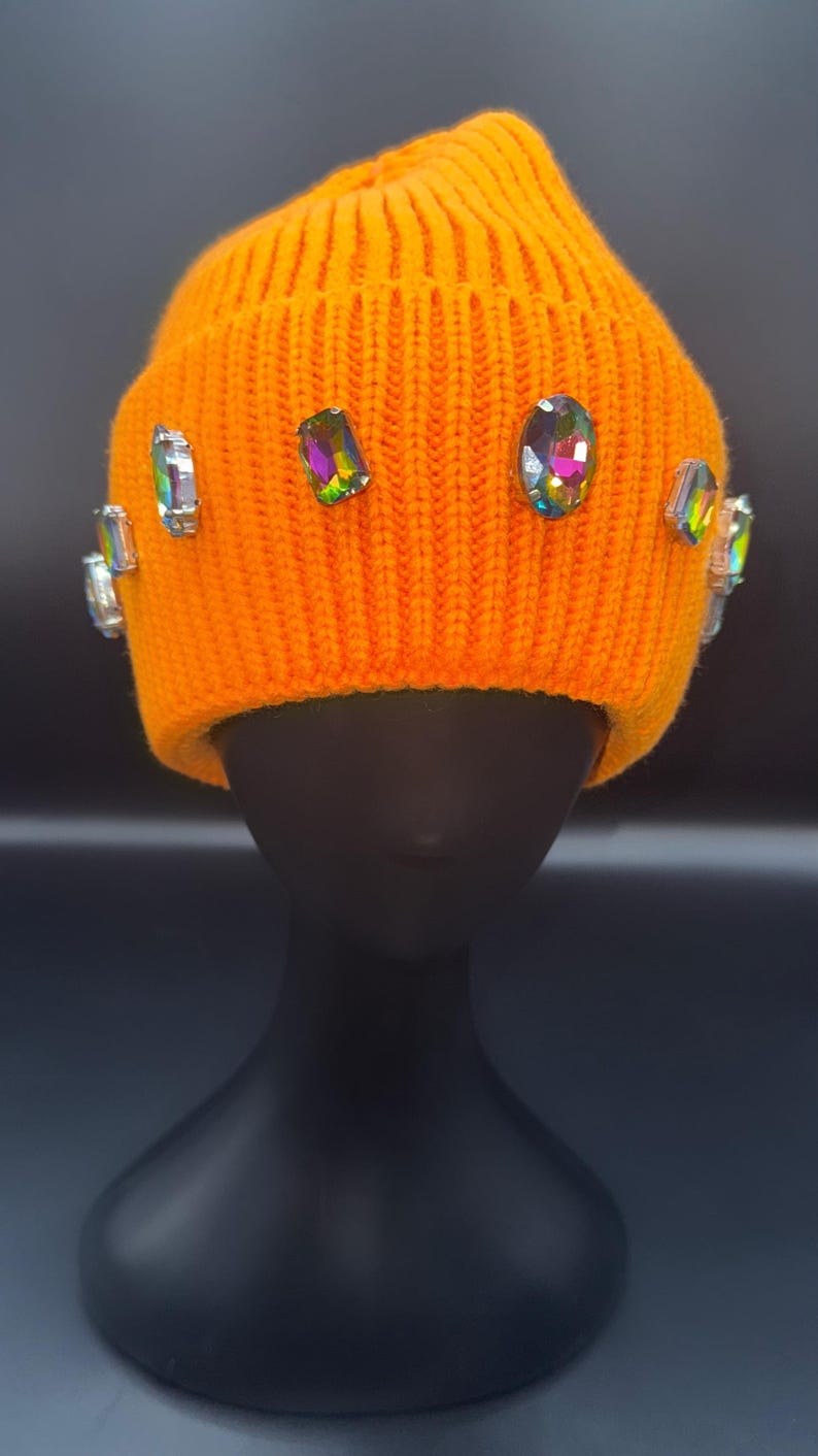 The Jenzi Bright Like a Diamond Rhinestone Beanie - Etsy