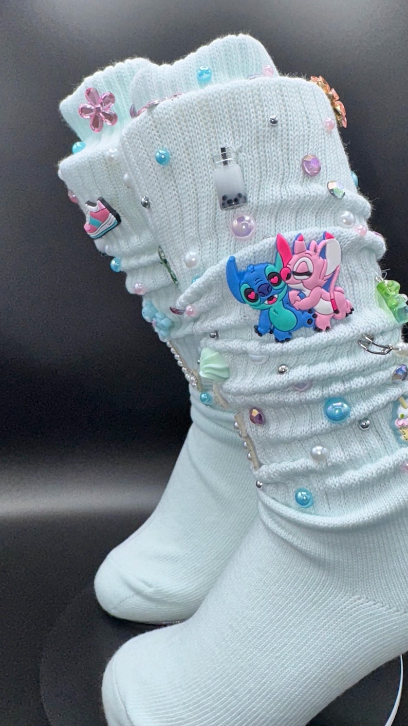 Customized Themed Junk Socks 2 Initals With Charms - Etsy