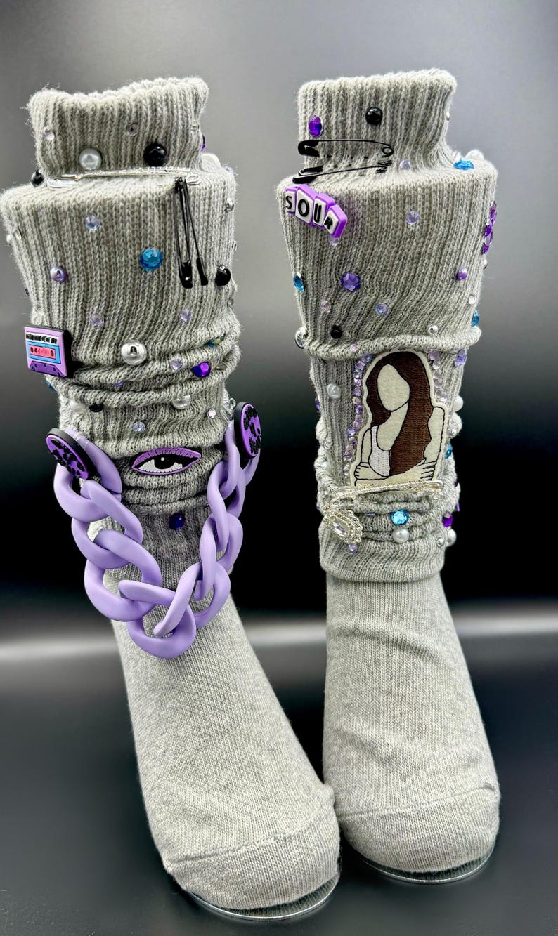 Livies Themed Junk Socks With Purple Decals - Etsy