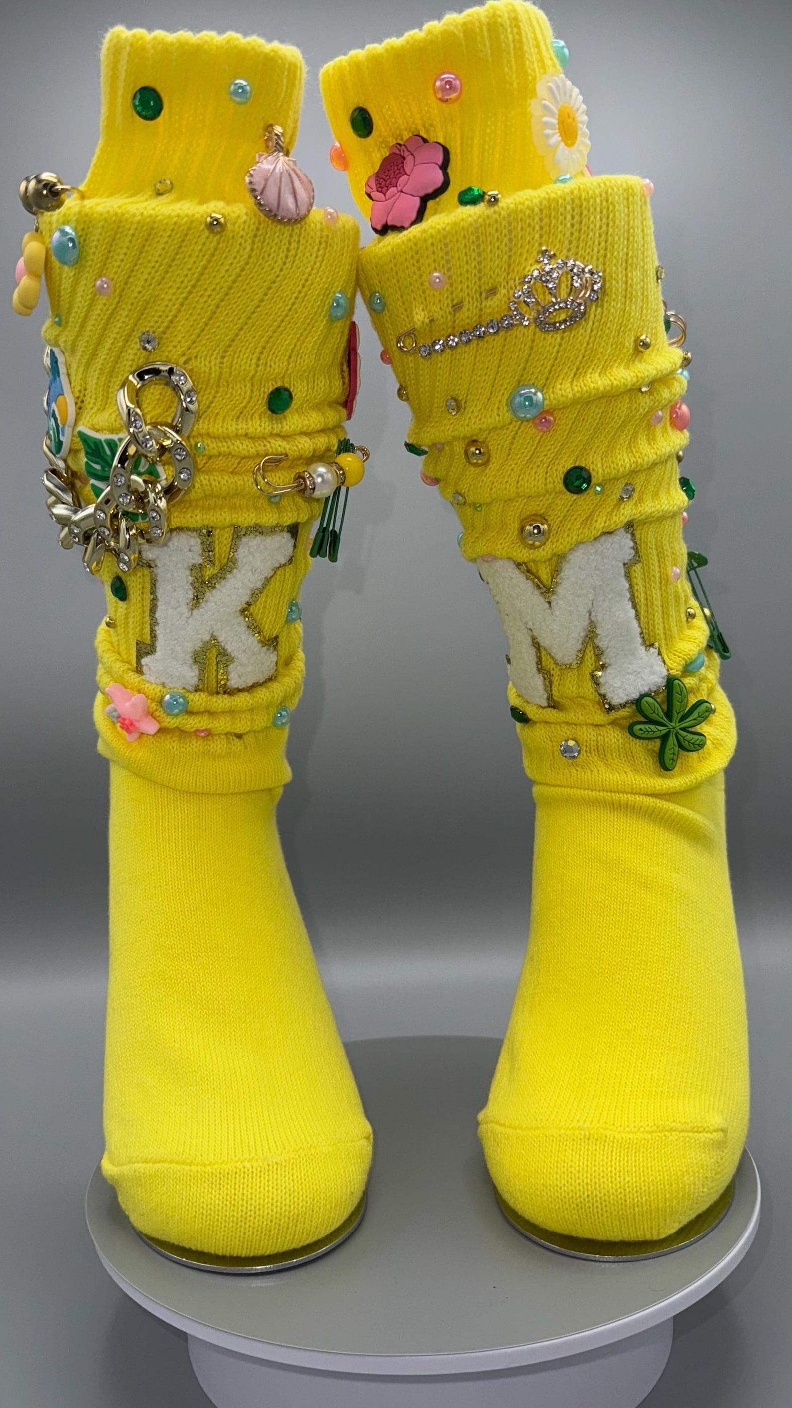 Customized Themed Junk Socks 2 Initals With Charms - Etsy