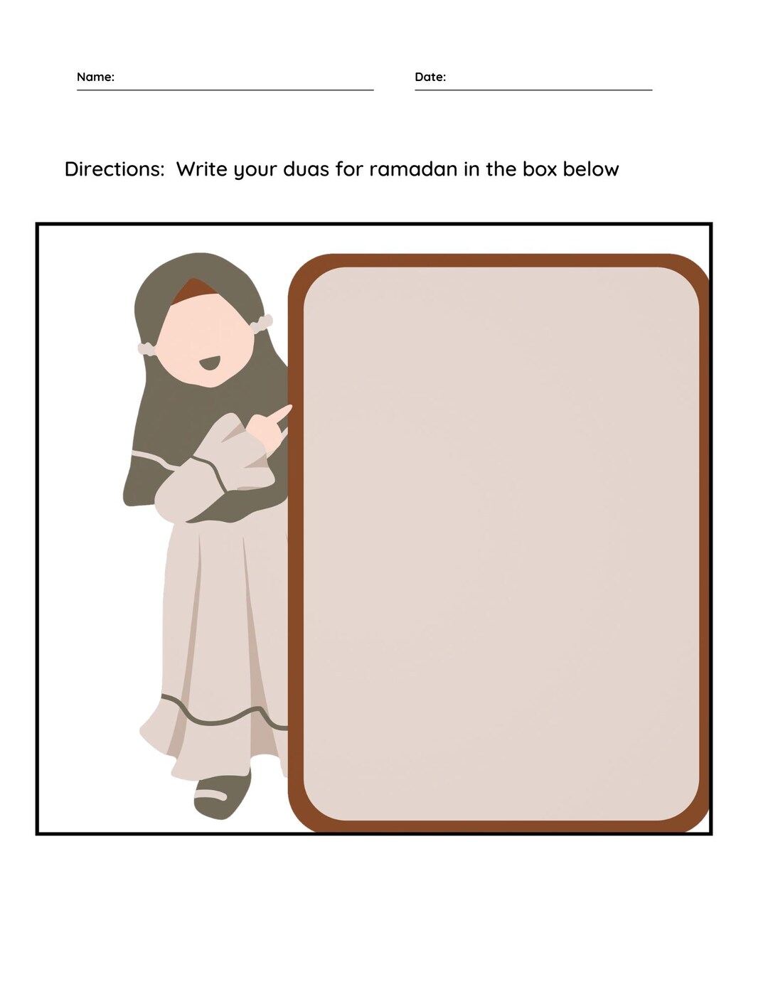 Ramadan Duas Worksheet for Kids – Printable Islamic Activity for ...