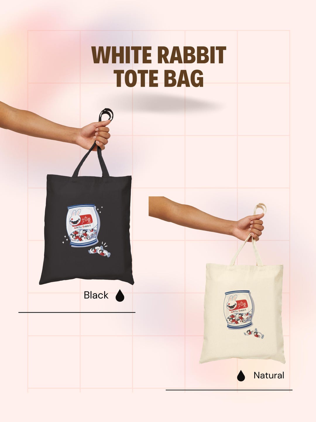 White Rabbit Candy Tote Bag - Etsy