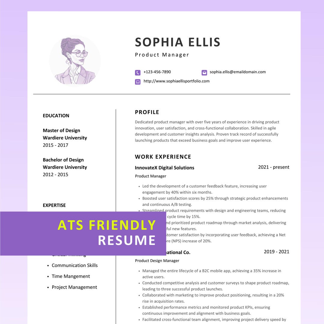 ATS Friendly Resume, Word, Pages, Google Docs, ATS Cv Resume Template ...
