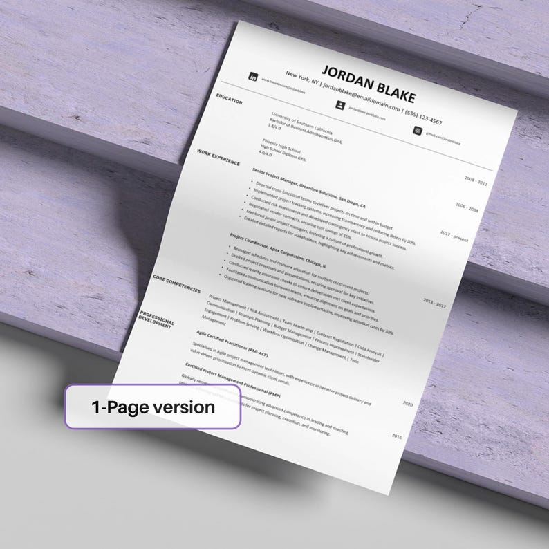 ATS Friendly Resume, Word & Canva, ATS CV Resume Template, Rush Resume ...