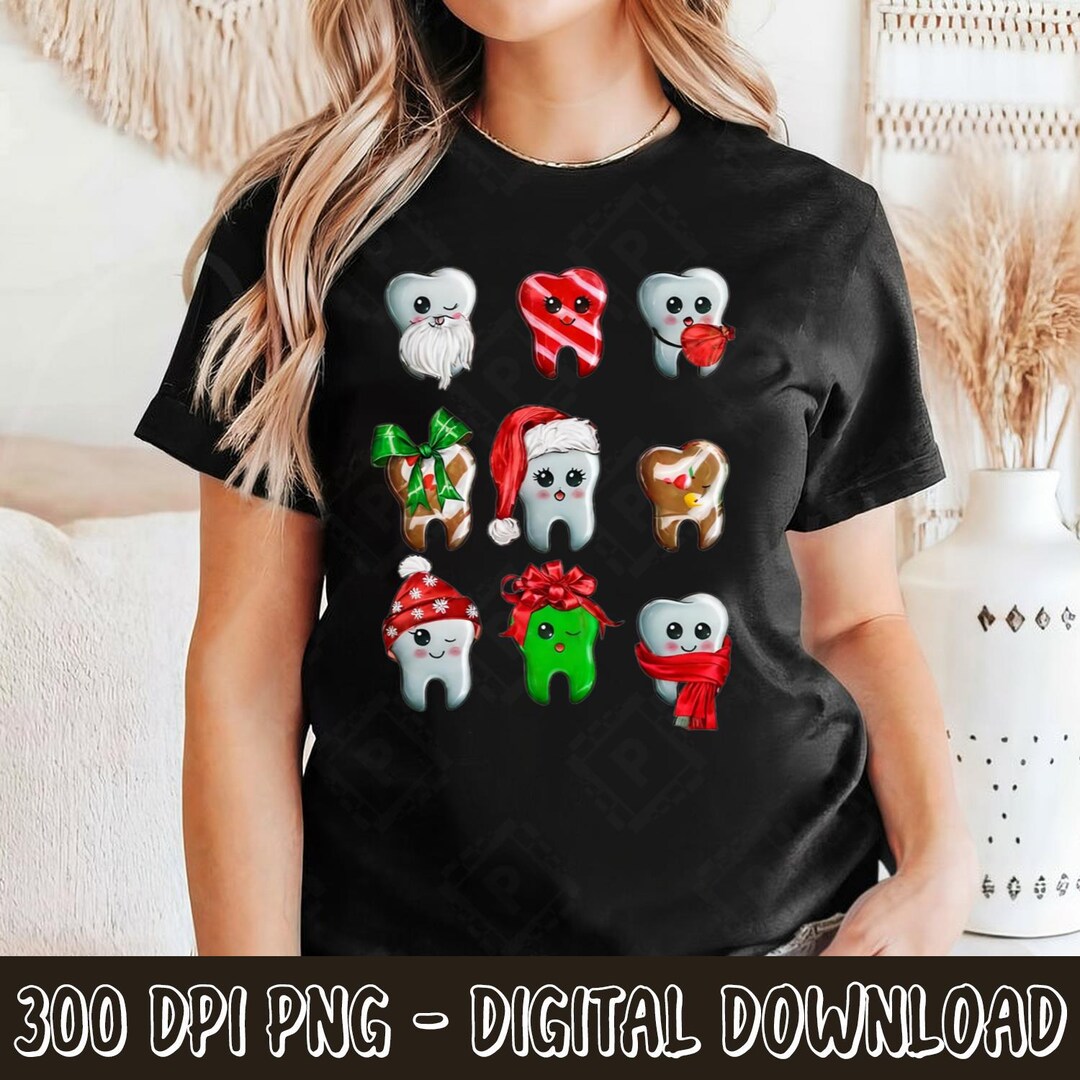 Funny Christmas Teeth Dentist Png, Christmas Dentist Png, Merry ...