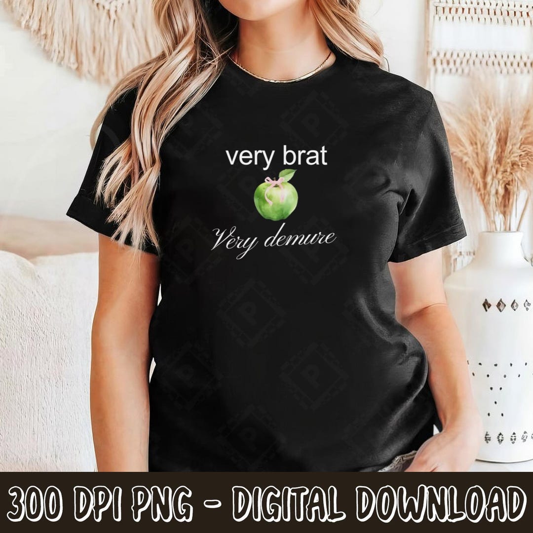 Very Brat Very Demure Png, Apple Green Png, Y2K Brat Cute Apple Green ...