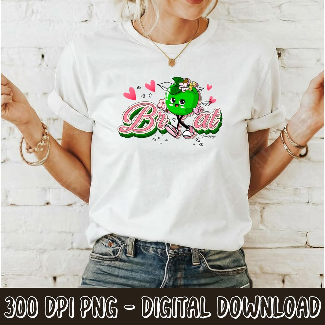 Very Brat Very Demure Png, Apple Green Png, Y2K Brat Cute Apple Green ...