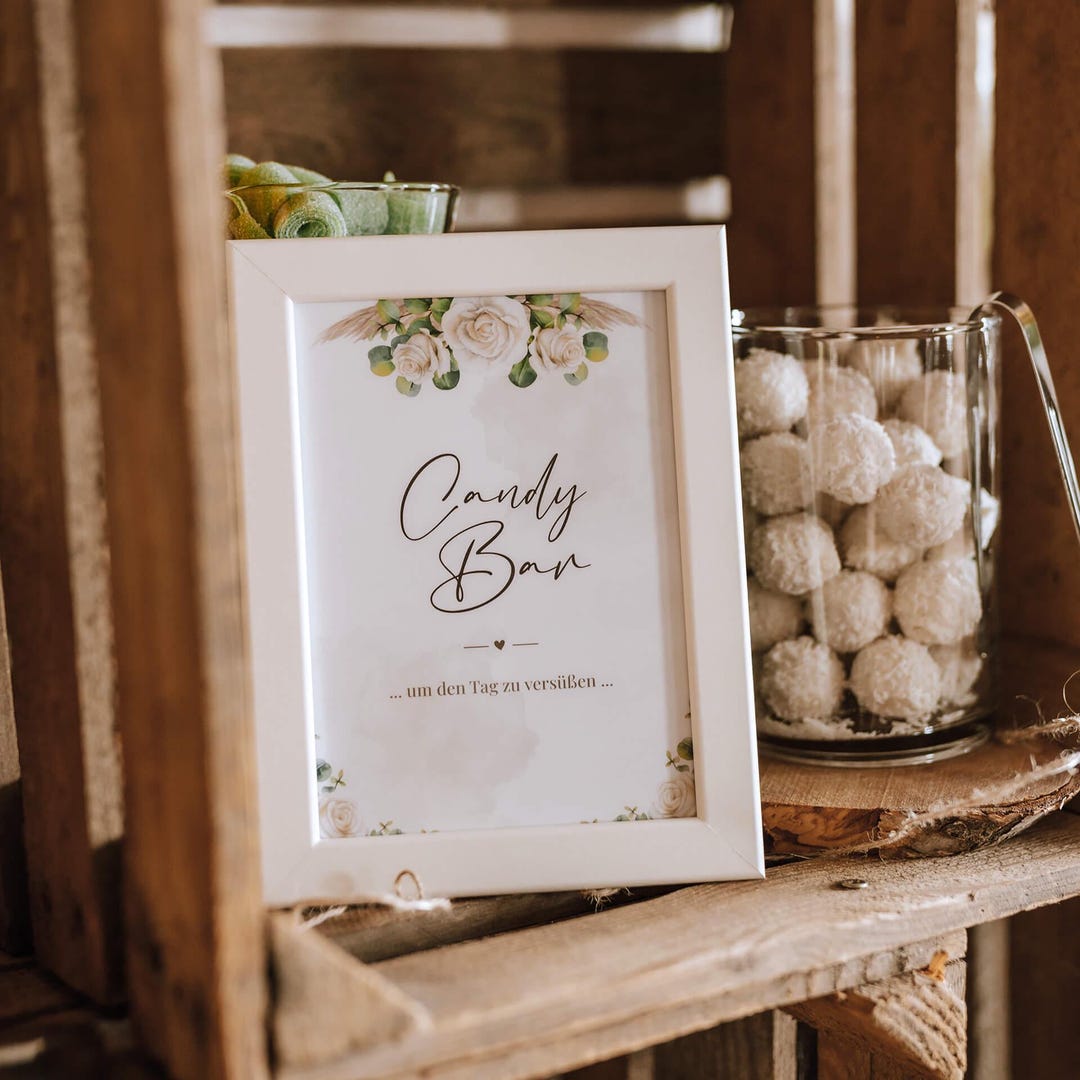 Wedding Candy Bar Sign Poster Digital Download Print Template DIY Gift ...