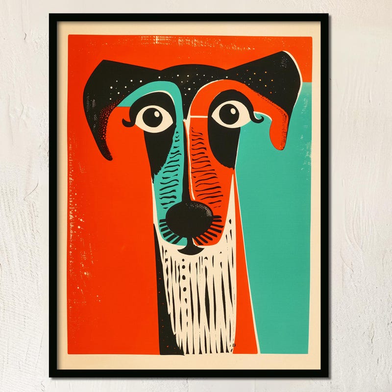 Mid Century Dog Art - Etsy