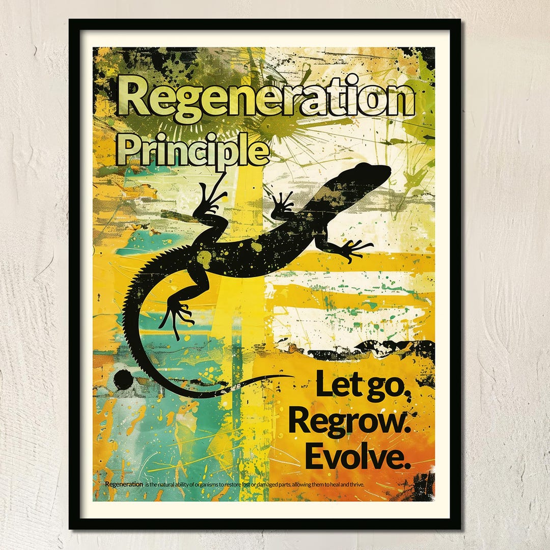 Retro Lizard Poster Spiritual Wall Art Motivational Quote Biologist ...