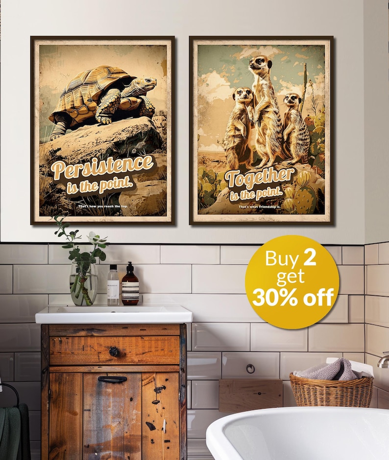 Retro Motivational Turtle Poster. Perseverance Quote Wall Art for Focus ...