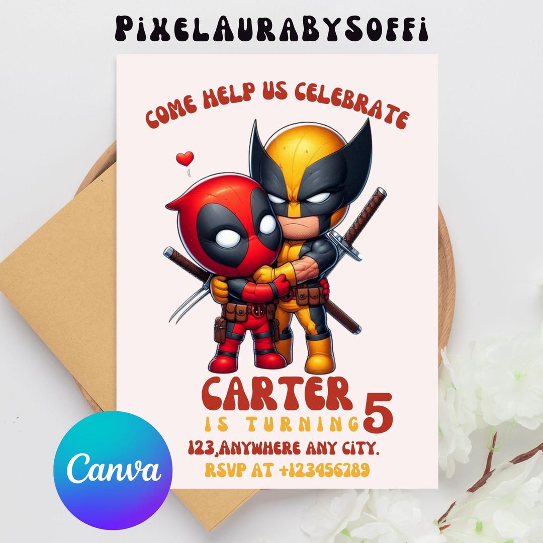 Invitación de cumpleaños de Deadpool, OMG Deadpool, plantilla de ...