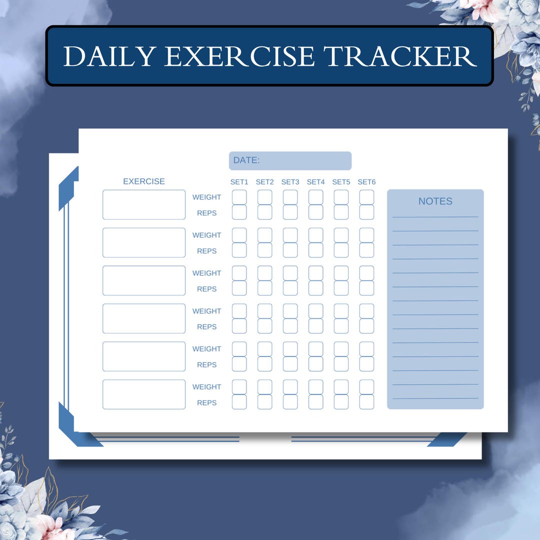 Daily Workout Tracker Printable, Bundle of Two A4 A5 Fitness Planner ...