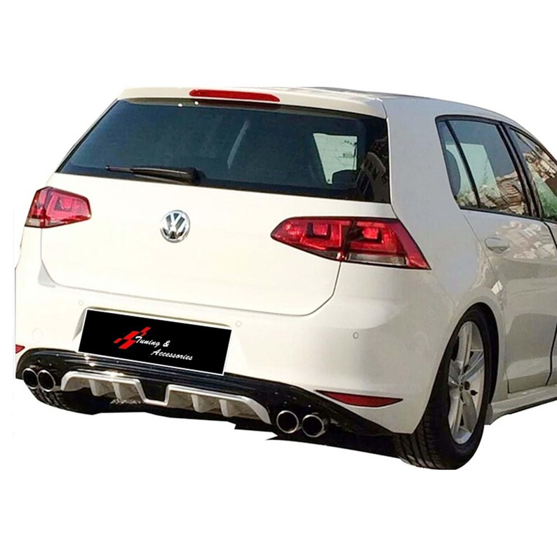 For Vw Golf Mk7 Custom Rear Bumper Diffuser Gloss Black Rear Bumper ...