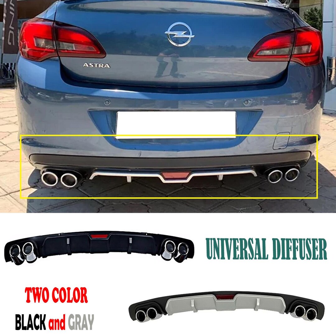 For Opel Astra J Sedan Rear Diffuser Black or Gray Chrome Exhaust Rear ...