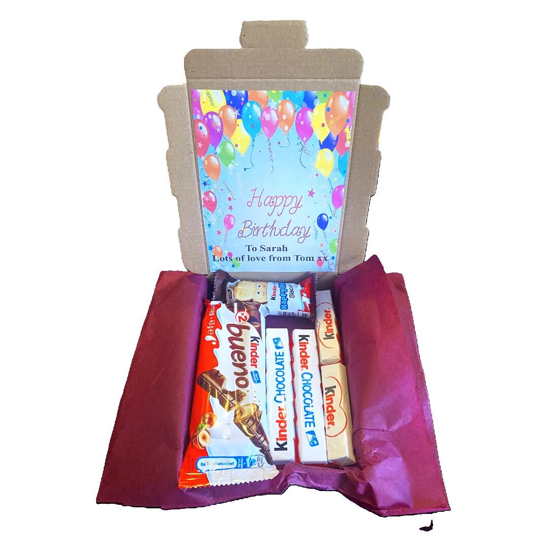 Kinder Bueno Letterbox Gift Chocolate Hamper Personalised Birthday Gift ...
