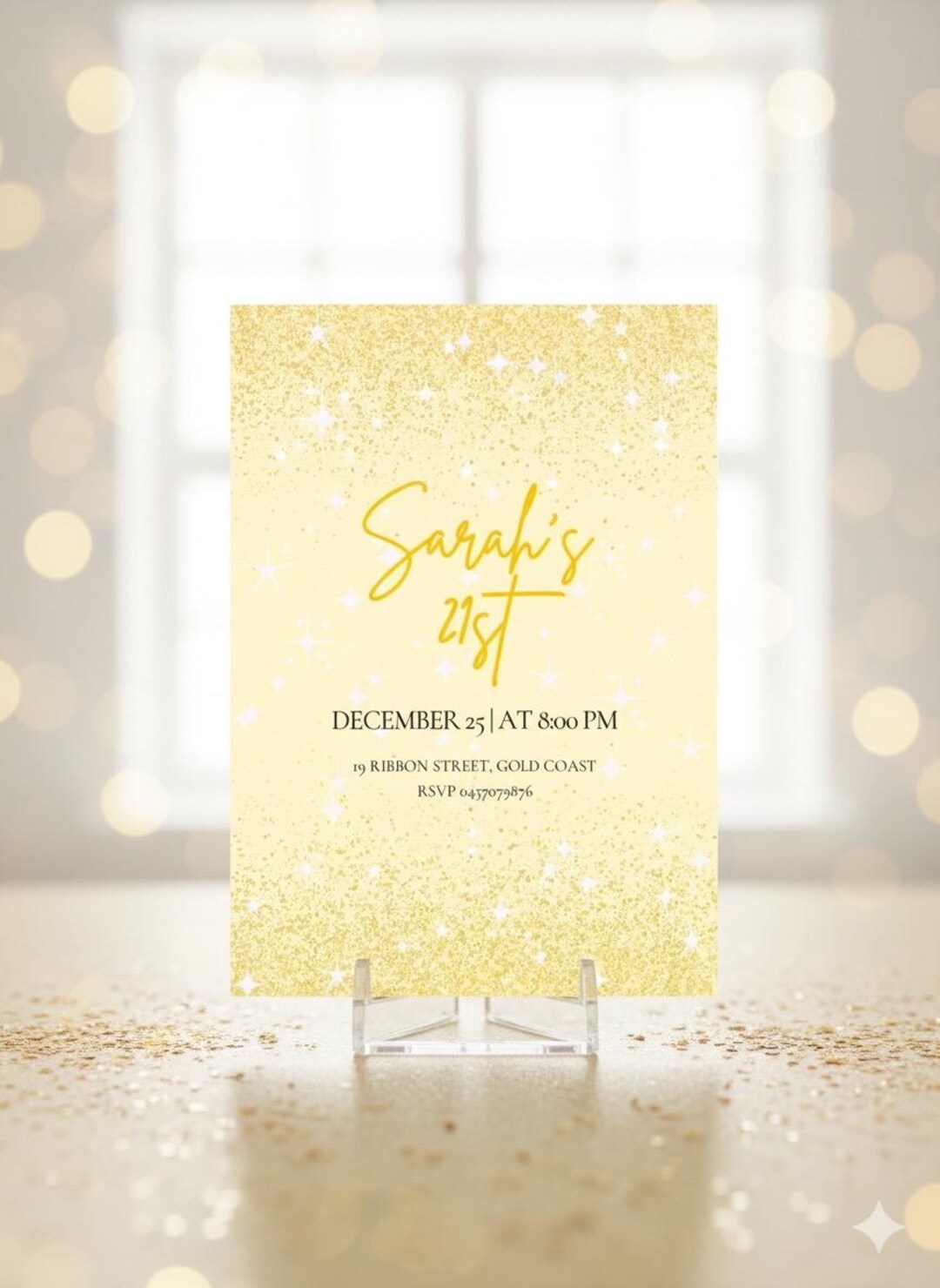 Glitter Sparkles 21st Birthday Invitation -digital Download Template ...