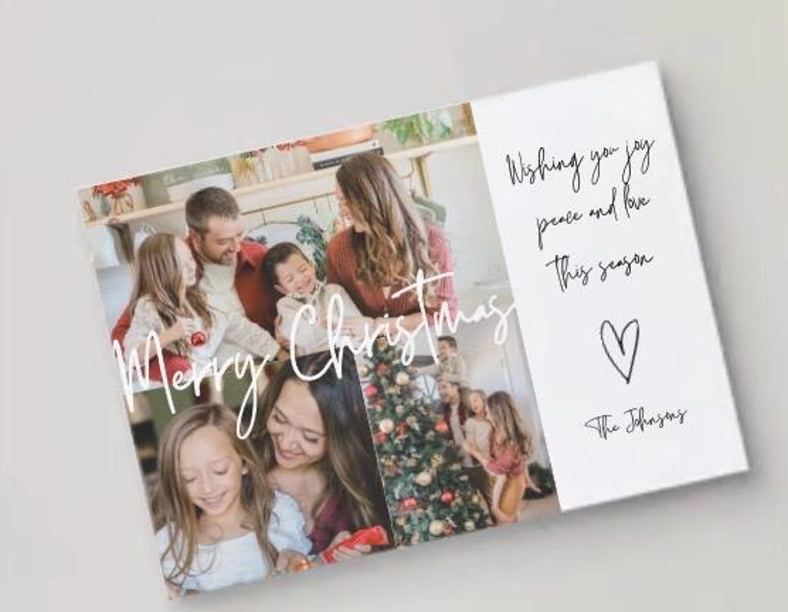 Printable Christmas Photo Card | Modern Holiday Greeting Card | Custom ...