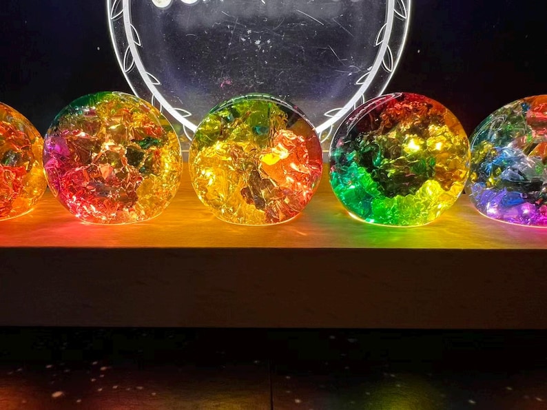 Mothers Day 2026 7 Relaxing Chakra Multicoloured Cracked Marble Spheres ...
