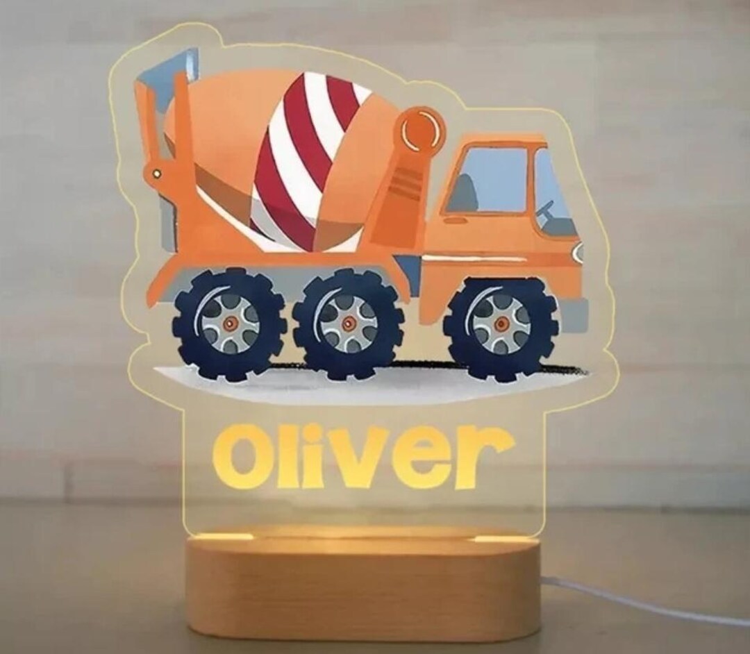 Mother Day 2025 Personalised Construction Vehicles Night Light Baby ...