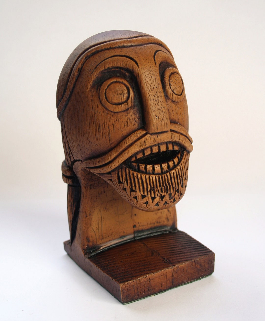 Viking Head Oserberg Cart Museum Reproduction Ornament Carved Norse ...