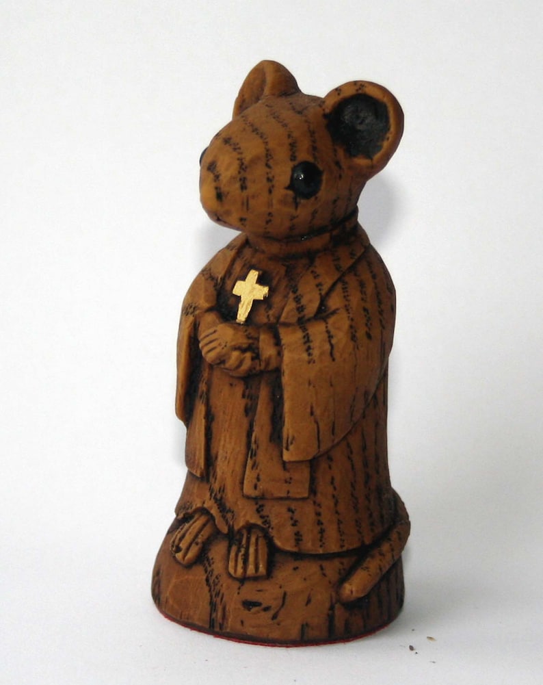 Hand Carved Church Mouse – the Vicar Ornament, Collectible Gift - Etsy UK