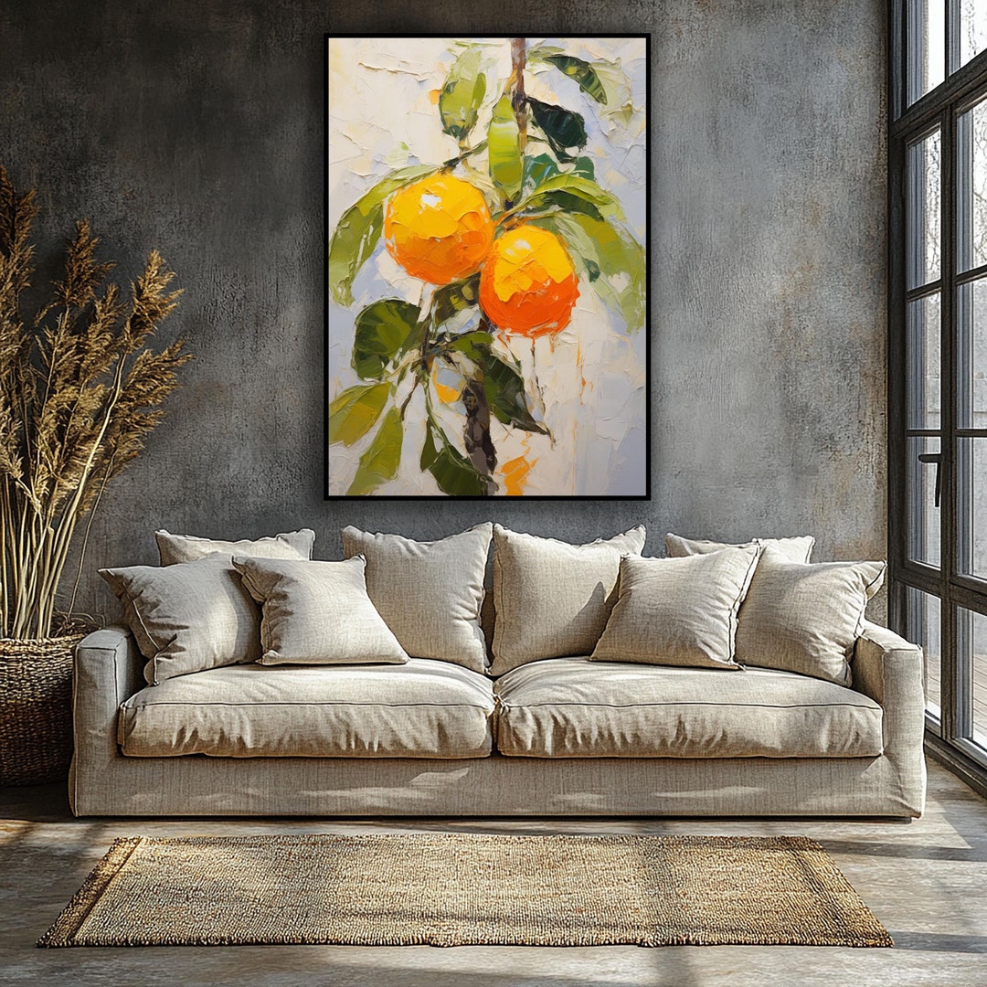Handmade Orange Tree Oil Painting: Abstract Textured Wall Art - Etsy