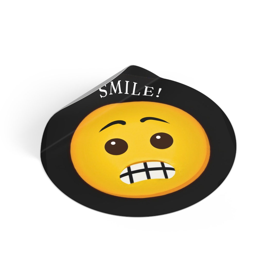 Smile Round Vinyl Stickers - Etsy