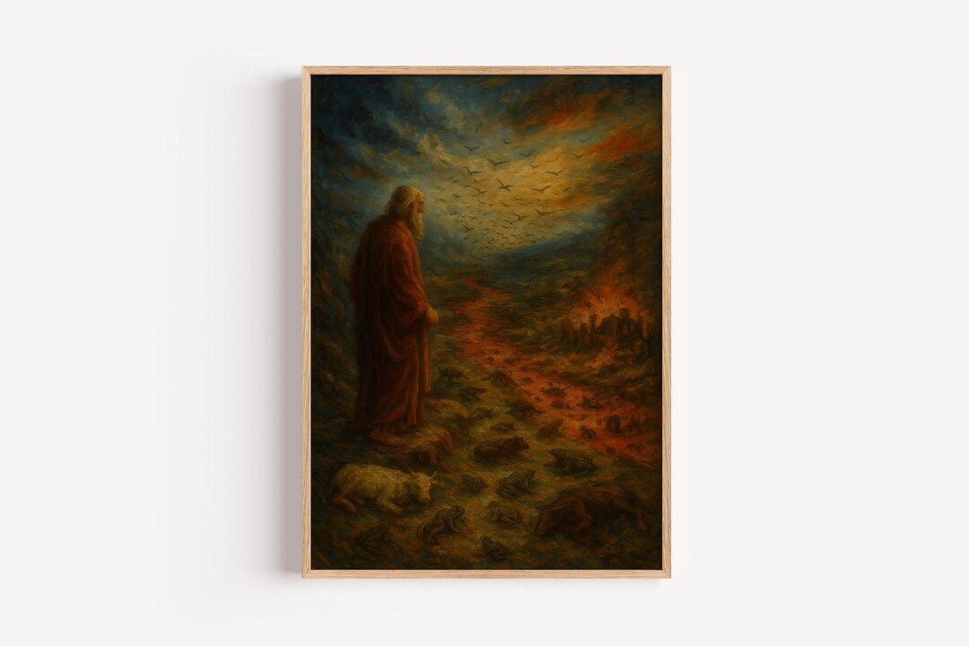 Ten Plagues Wall Art, Religious Christian Artwork, Biblical Scene ...