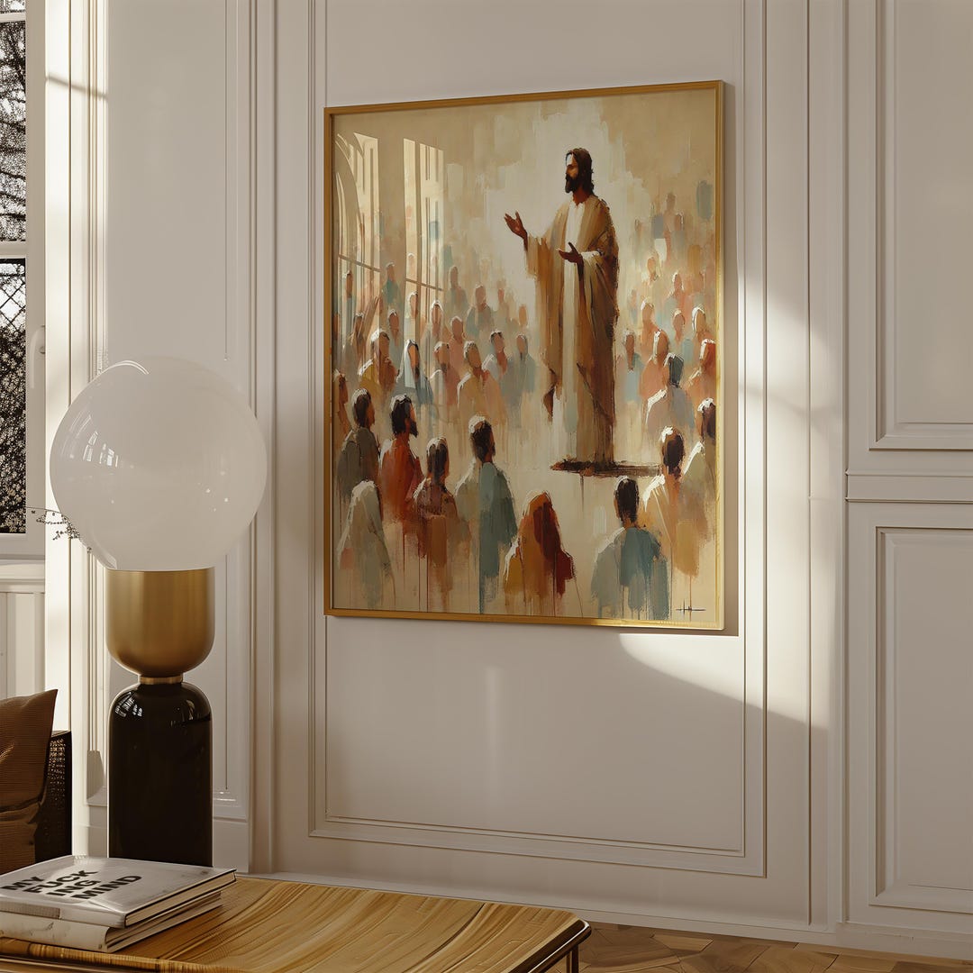 Jesus Preaching Art Print - Inspiring Gift for Preacher, Church Decor ...