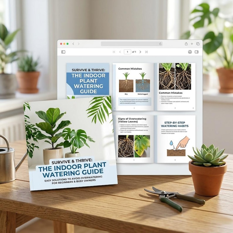 Houseplant Watering Guide | Root Rot Prevention, Schedule Tracker (PDF ...