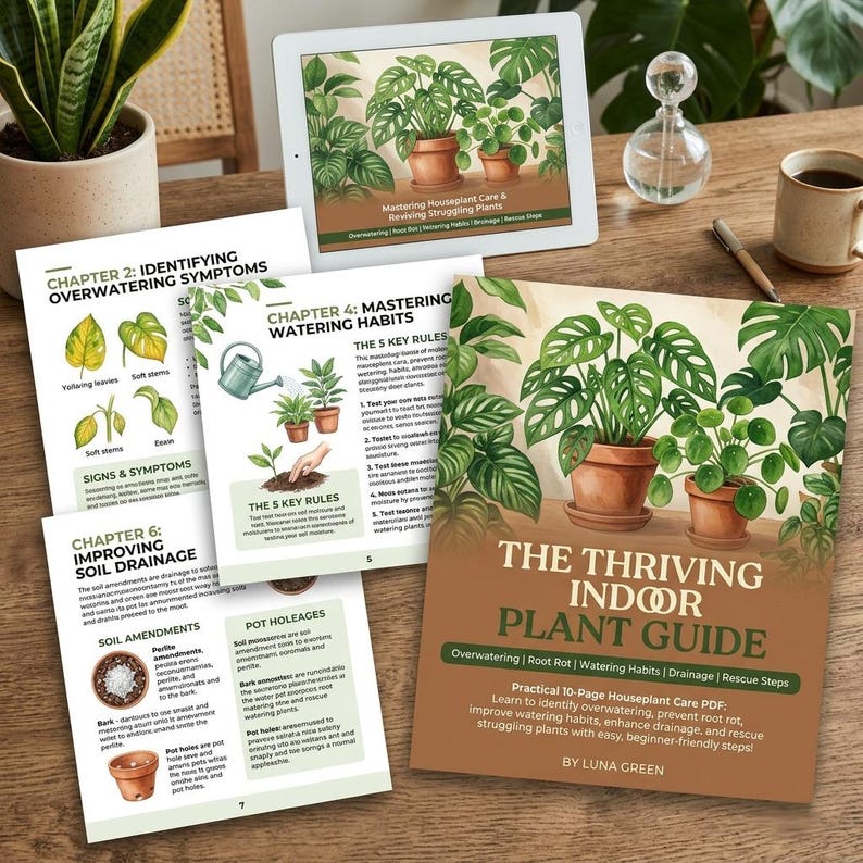 Houseplant Watering Guide | Root Rot Prevention, Schedule Tracker (PDF ...
