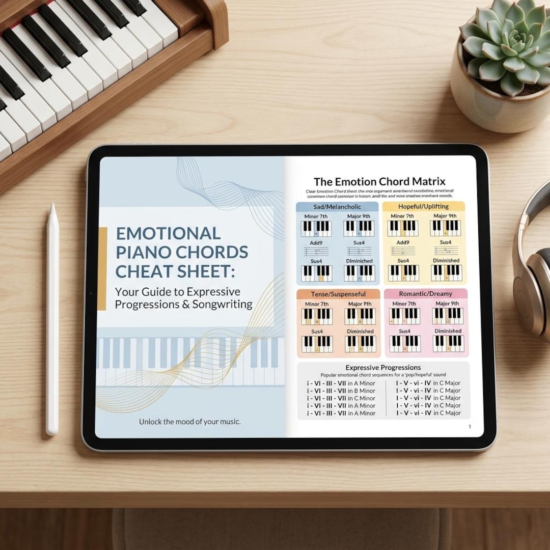 Emotional Piano Chords Cheat Sheet | Songwriting Guide (digital ...