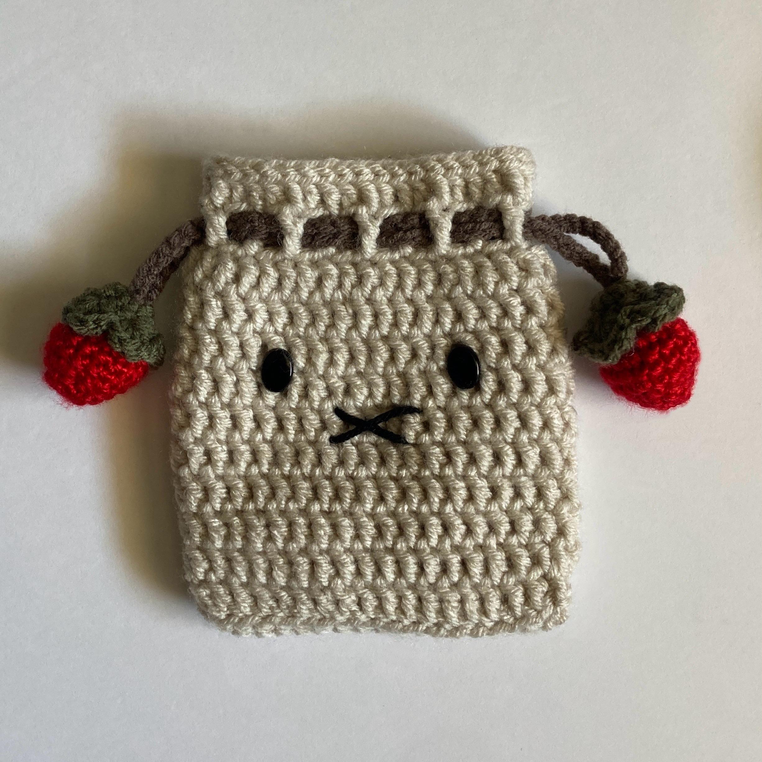 Crochet Miffy Bunny Pouch | Cute Handmade Crochet Small Strawberry ...