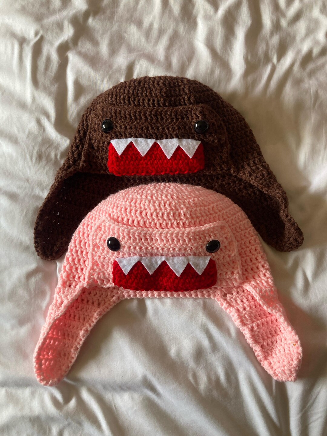 Crochet Domo Kun Hat | Handmade Crochet Trapper Hat - Cute Couples ...