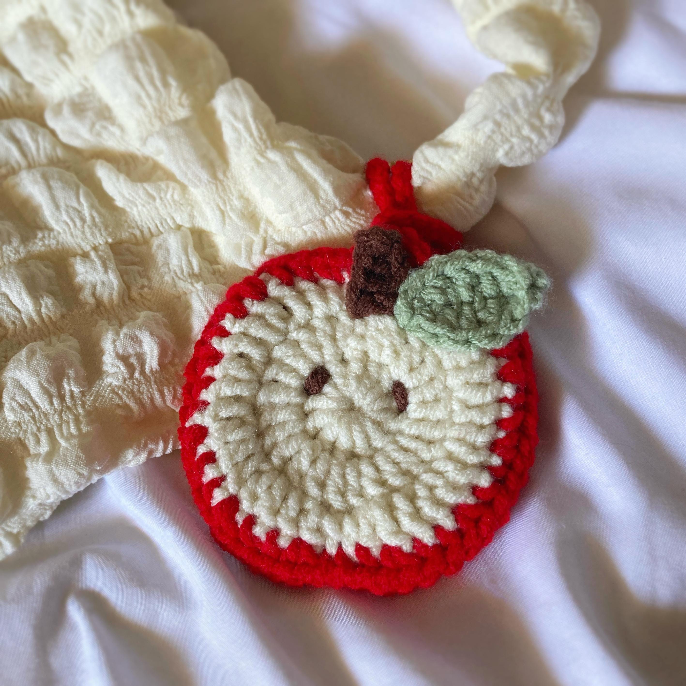 Crochet Apple Pouch Keychain | Cute Handmade Crochet Red Mini Apple ...
