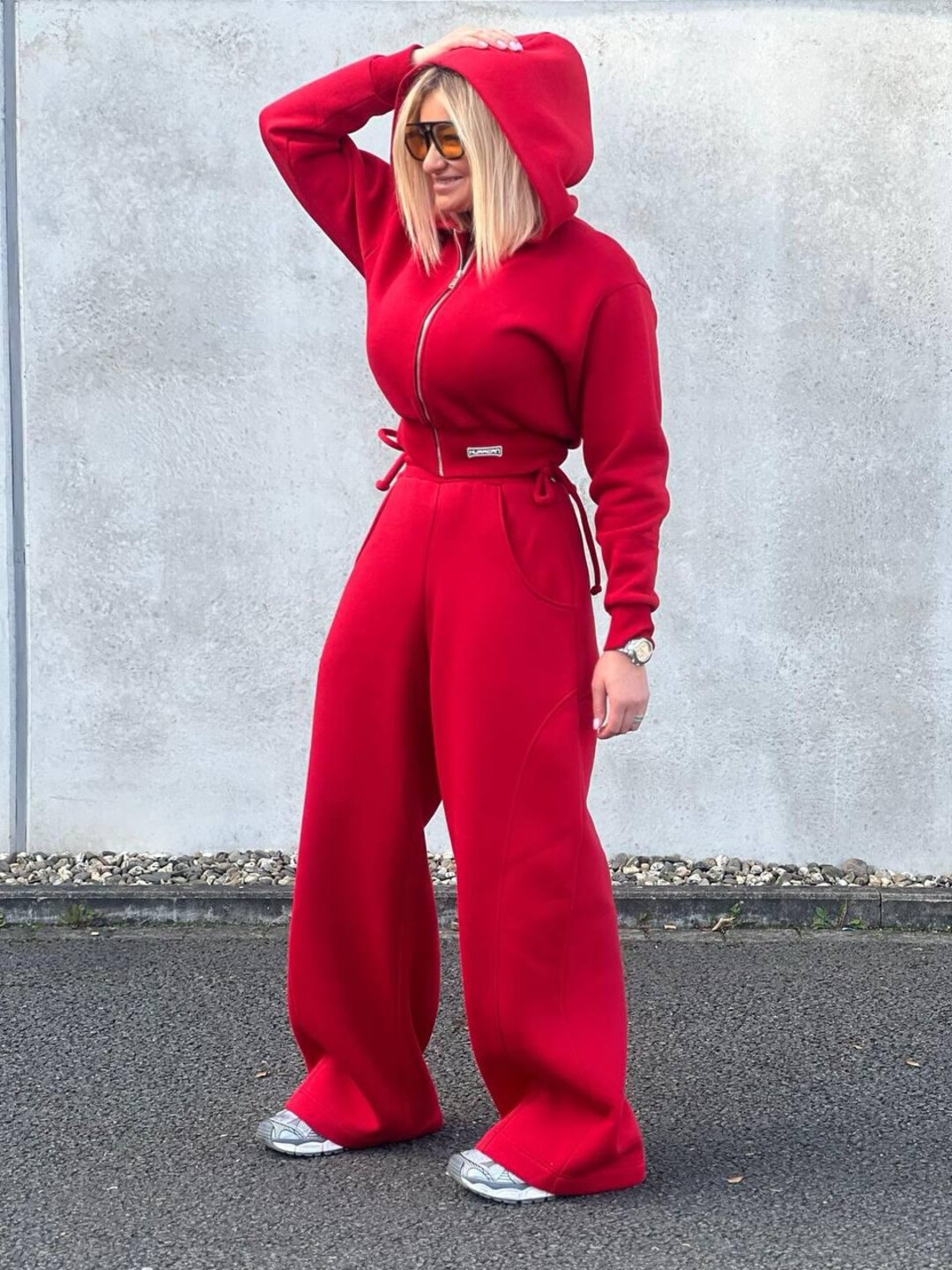 Red Oversized Joggers & Hoodie Set | Comfy Chic Athleisure Wear for ...