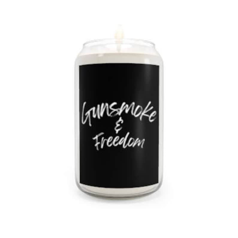 Scented Candle, 13 75oz - Gunsmoke and Freedom, Patriotic Candle Decor ...
