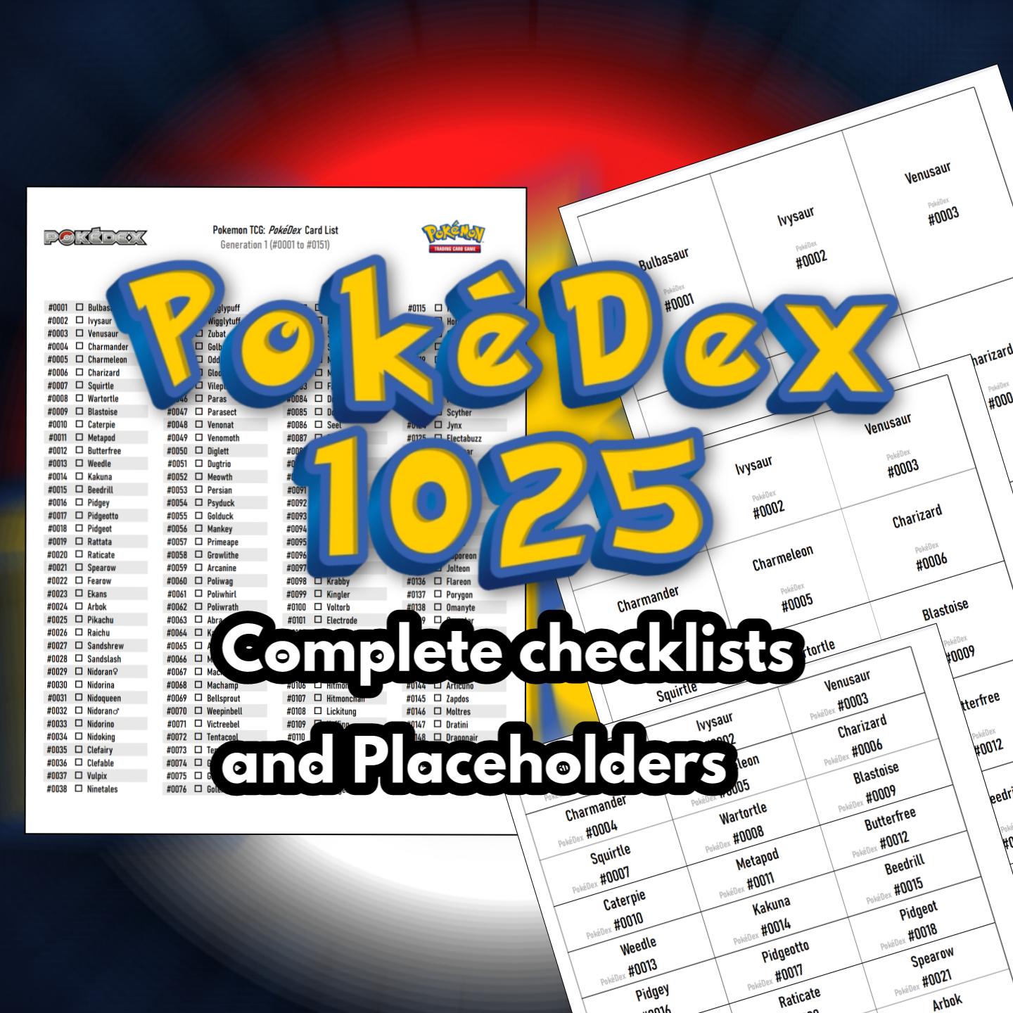 Pokemon TCG Complete 1-1025 Pokedex Set Checklist and Binder ...
