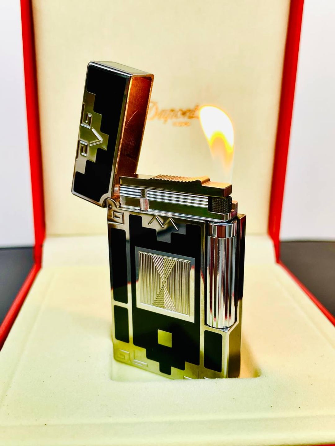 S.T DUPONT Lighter Silver Ligne 2 Working Gas Lighter Dupont Paris - Etsy