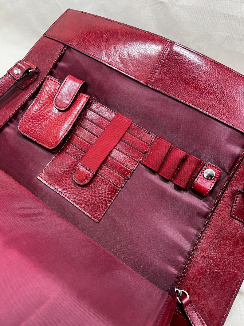 Vintage Wilson's Genuine Leather Oxblood Red Briefcase/laptop Bag ...