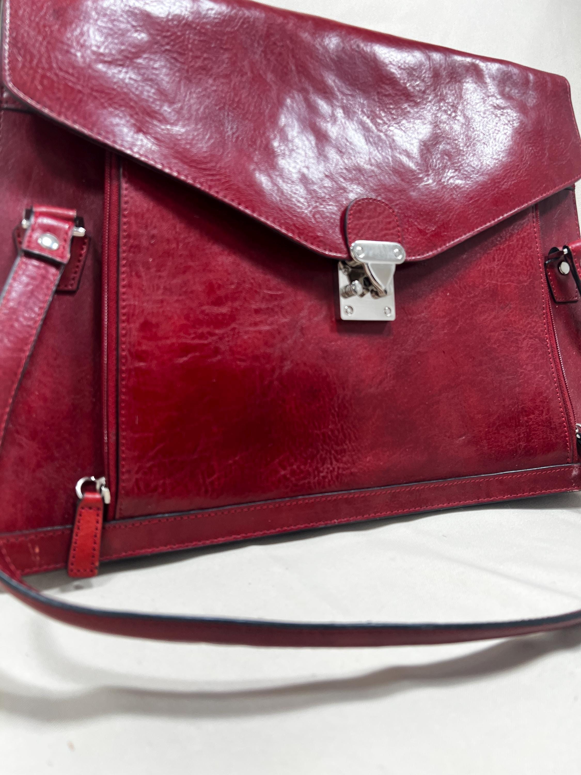 Vintage Wilson's Genuine Leather Oxblood Red Briefcase/laptop Bag ...
