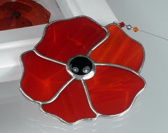 Stained Glass Poppy - Etsy