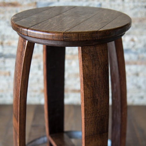 Wine Barrel Counter Stool Red Mahogany Finish - Etsy