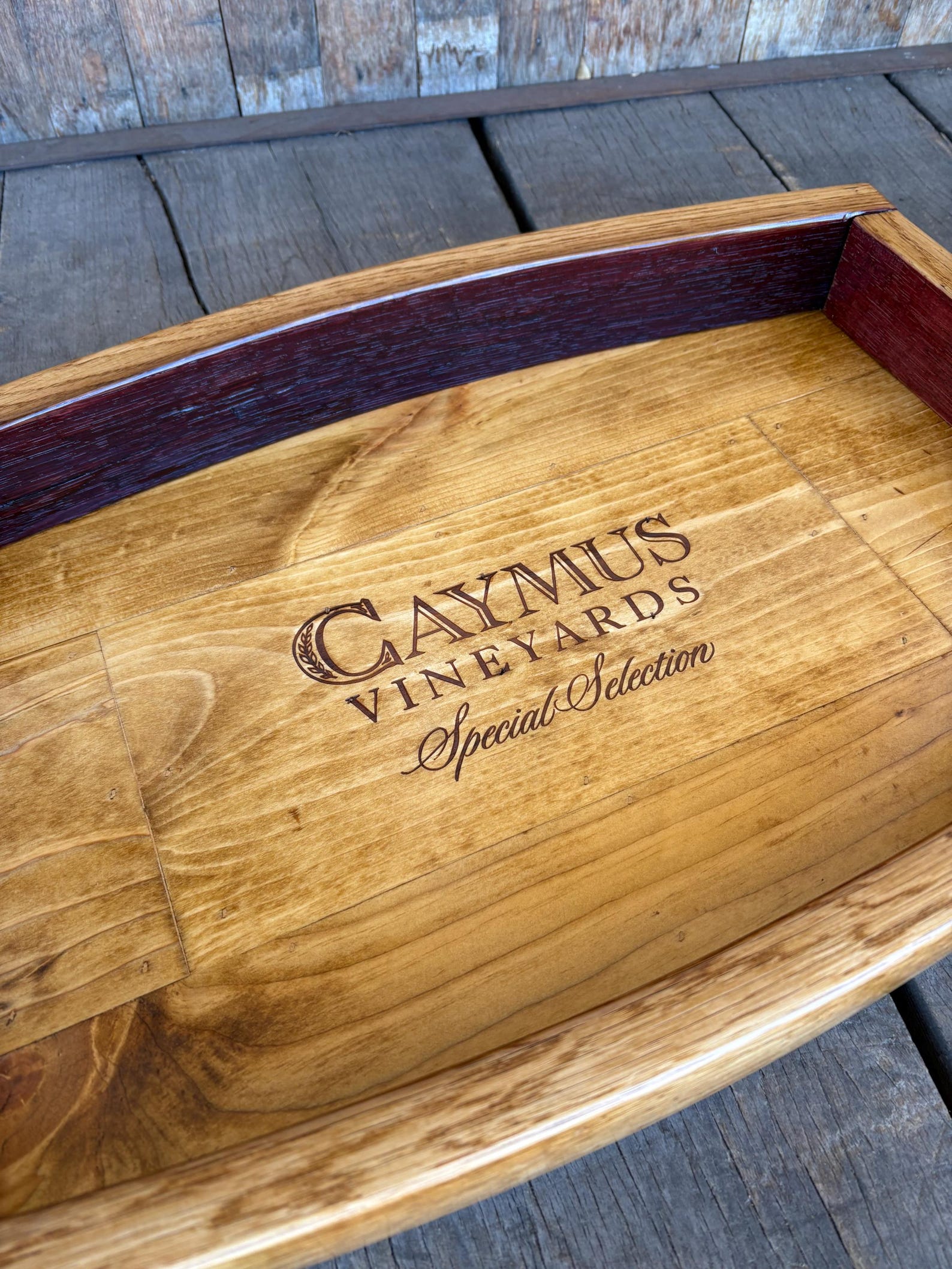 Caymus Wine Crate Tray With Stave Sides - Etsy