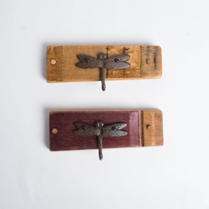 Single Horizontal Barrel Stave Robe Hook, Dragonfly - Etsy