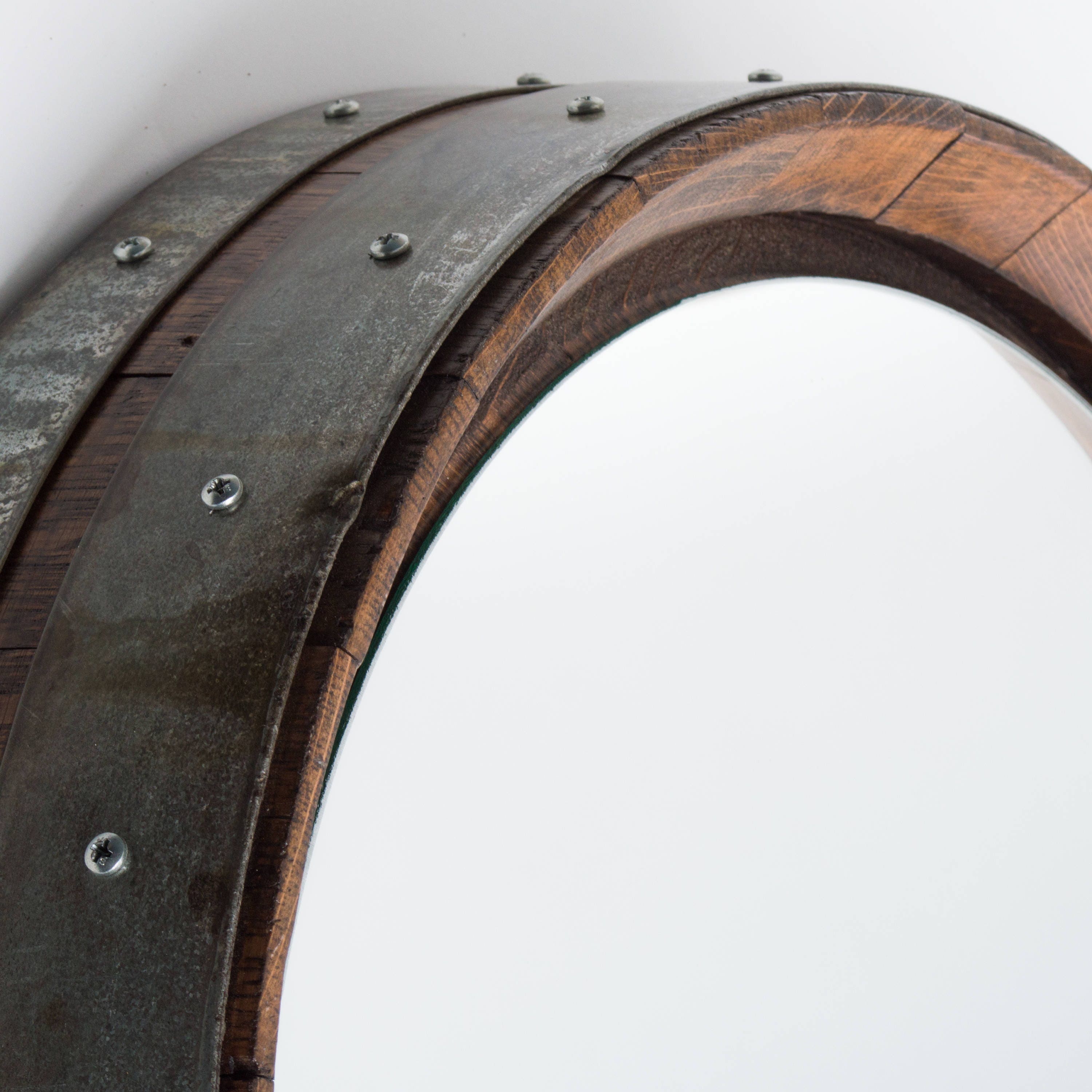 Red Mahogany Wine Barrel Mirror - Etsy